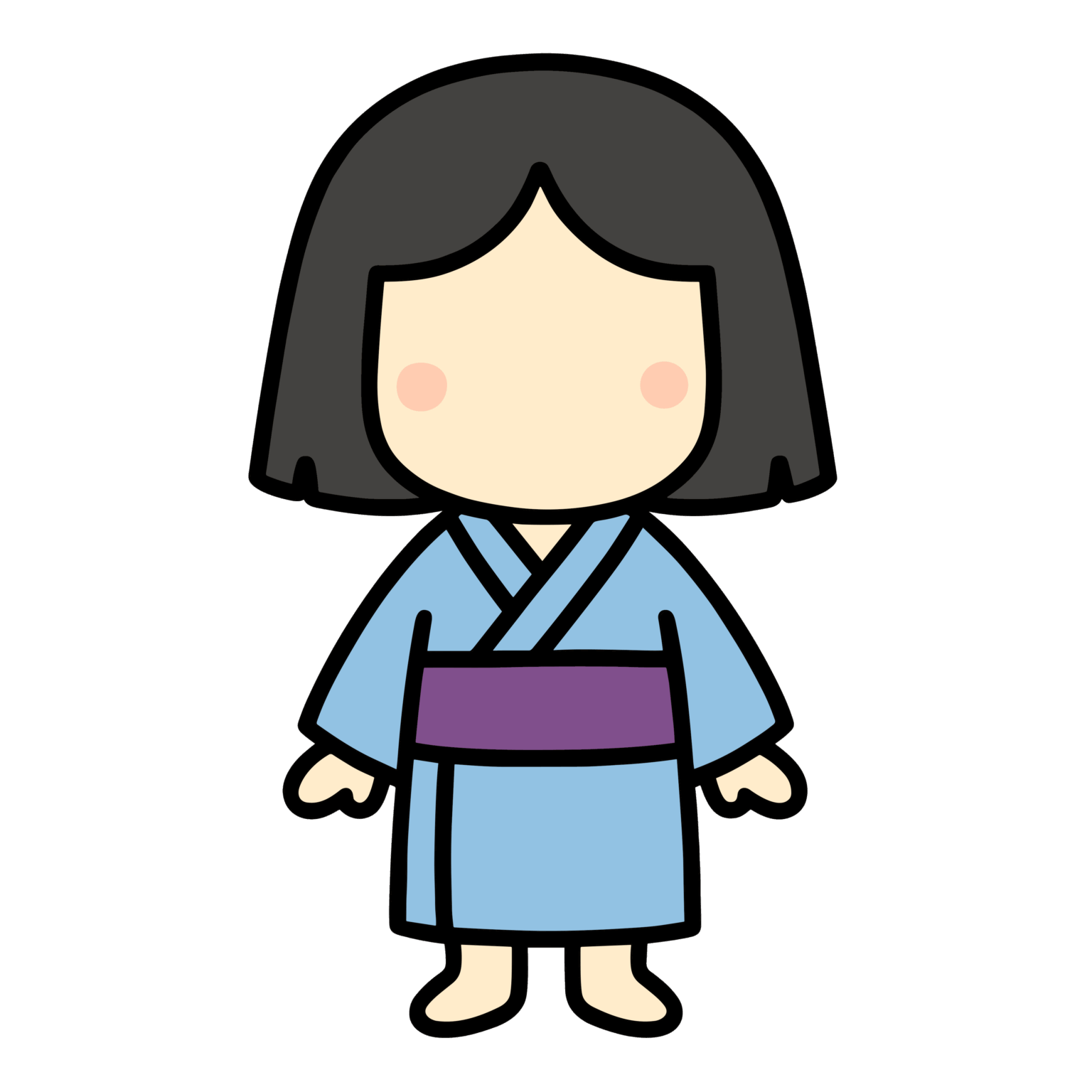 ゆるかわいい『のっぺらぼうの妖怪』イラスト